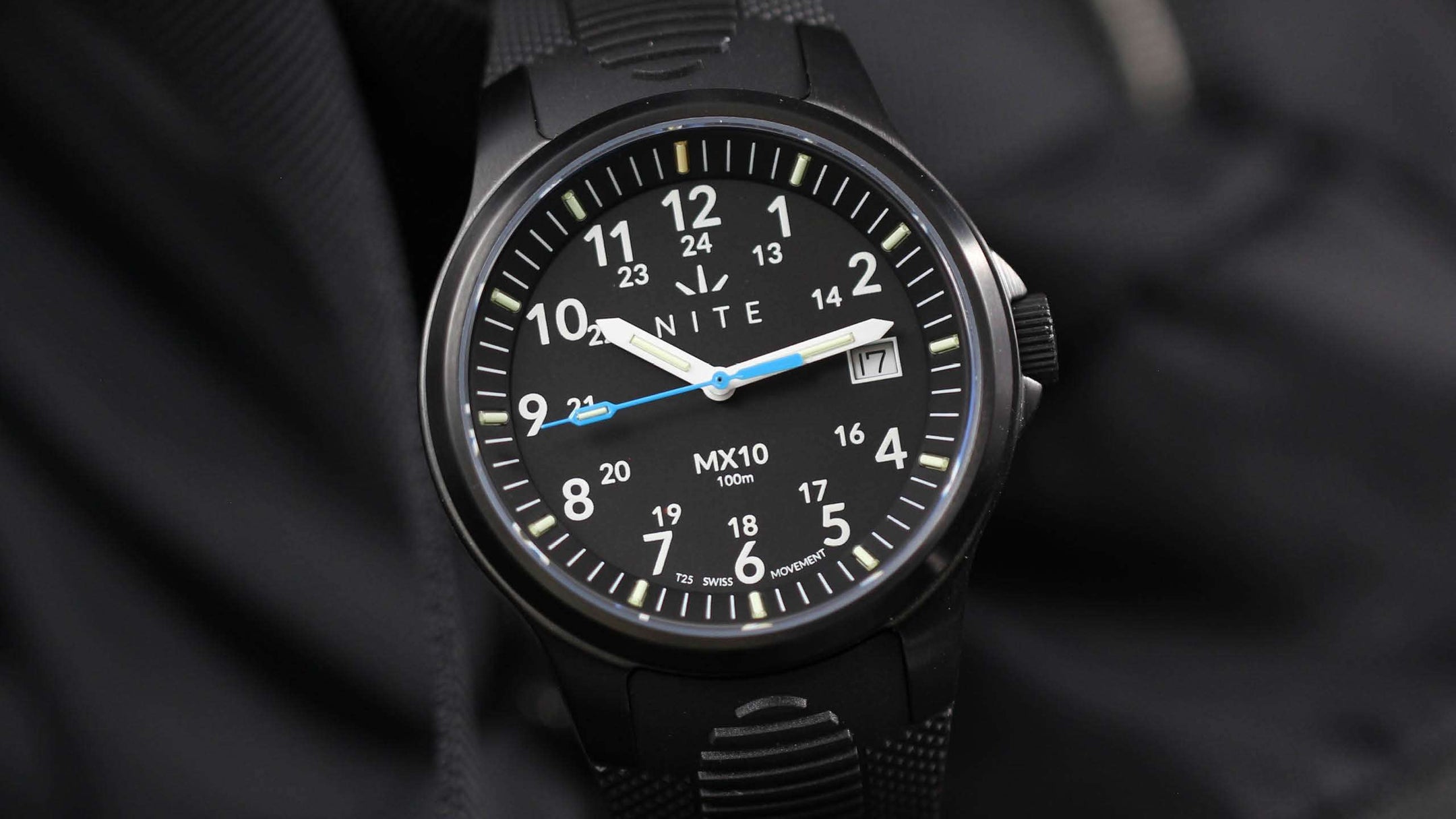 MX10 Night Field Watch - Black PVD 39mm | NITE Watches – NITE Watches UK